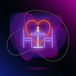 Romantic dinner neon sign Royalty Free Vector Image