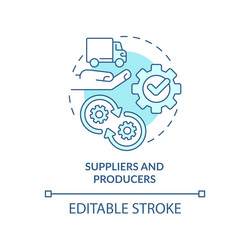 Suppliers and producers blue gradient concept icon