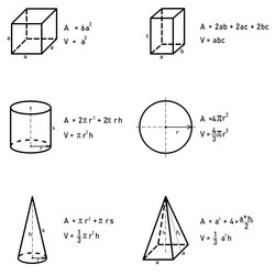 Area and volume of the pyramid Royalty Free Vector Image