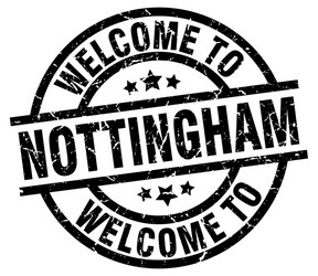 Welcome to nottingham black stamp Royalty Free Vector Image