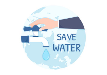 Water saving templates hand drawn flat cartoon Vector Image