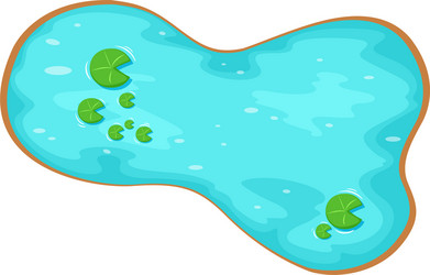 Small oval pond isolated Royalty Free Vector Image