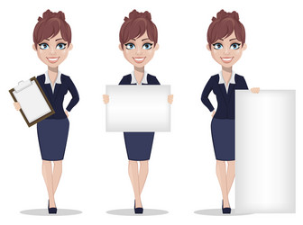 Beautiful business woman in office style clothes Vector Image