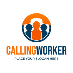 Worker staff logo template this design use human Vector Image