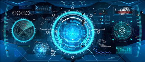 Cockpit helmet sci-fi hud for vr design Royalty Free Vector