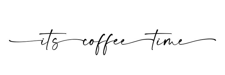 Coffee time calligraphy monoline phrase Royalty Free Vector