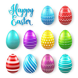 Easter eggs colored set spring holidays in april Vector Image