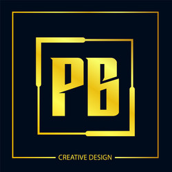 Initial letter pb logo template design Royalty Free Vector