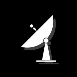 Satellite tv icon flat Royalty Free Vector Image