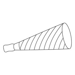 Happy new year trumpet coloring page for kids Vector Image