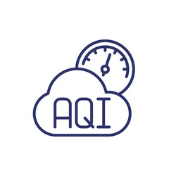Air quality index aqi icon linear design Vector Image