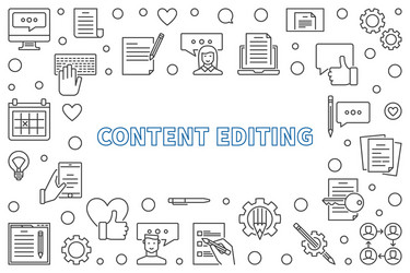 Content outline minimal horizontal banner Vector Image