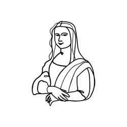 One continuous line drawing young pretty asian Vector Image