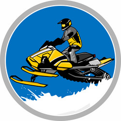 Snowmobile trails logo design Royalty Free Vector Image