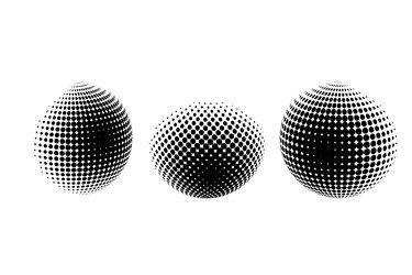 Blue dot ball halftone art 3d icon dot Royalty Free Vector