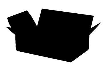 Cardboard box hand drawn silhouette icon Vector Image