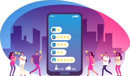 Feedback concept with star rating for excellence Vector Image