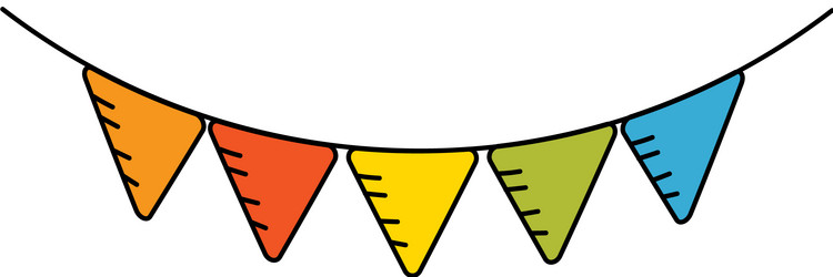 Cute party flag hanging design Royalty Free Vector Image