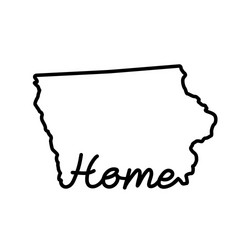 Iowa us state outline map with the handwritten Vector Image