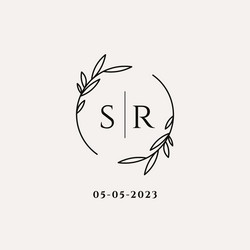 Sr initial wedding monogram logo Royalty Free Vector Image