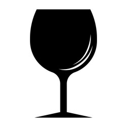 Black wine glass icon on white background Vector Image