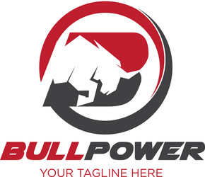 Fast bull power logo designs Royalty Free Vector Image