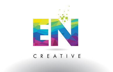 En e n letter modern logo design with yellow Vector Image