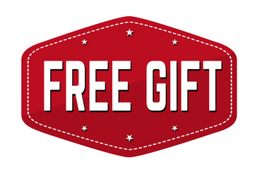 Free gift sign or stamp Royalty Free Vector Image