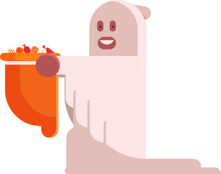 Cartoon little children afraid of ghosts Vector Image