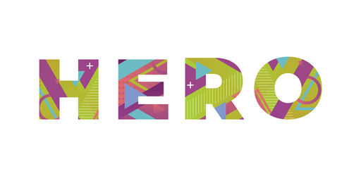 Hero word and lightning icon superhero poster Vector Image