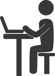 User icon with laptop computer male person Vector Image
