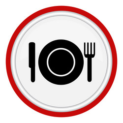 Restaurant sign with plate fork and knife Vector Image