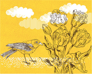 Elegant Leaf Sketch Wallpaper Royalty Free Vector Image