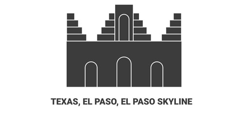 United states texas el paso el paso skyline Vector Image