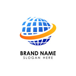 3d digital globe logo design icon symbol Vector Image