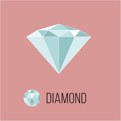 Ruby flat icon with top view rich luxury symbol Vector Image