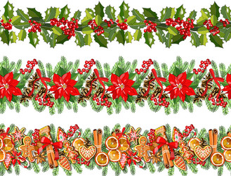 Festive seamless border isolated on white Vector Image