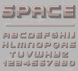 A set of english alphabet space font on white Vector Image