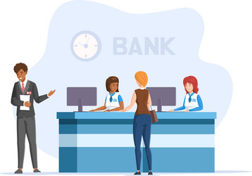 People managers clients at bank office room Vector Image