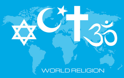 World religions - christianity islam hinduism Vector Image