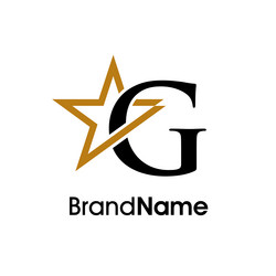 Elegant initial g star logo Royalty Free Vector Image