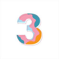 Cartoon balloon number 4 font kids numbers figure Vector Image