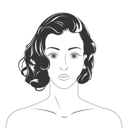 Woman face front view portrait white background Vector Image