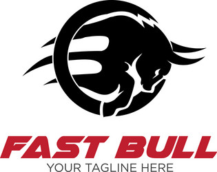 Fast bull power logo designs Royalty Free Vector Image