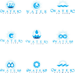 Fresh mineral water design emblems like water Vector Image