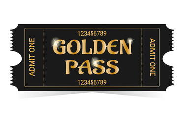 Realistic golden pass Royalty Free Vector Image