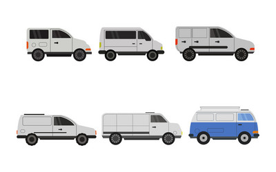 Set of vans Royalty Free Vector Image - VectorStock