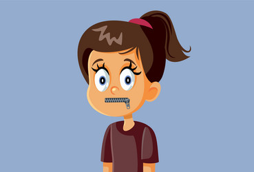 Little girl keeping a secret from curious friends Vector Image