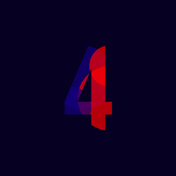 R blue red font template design Royalty Free Vector Image