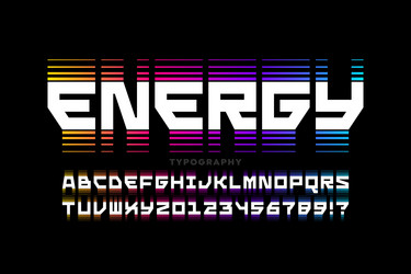 Energy style font design Royalty Free Vector Image